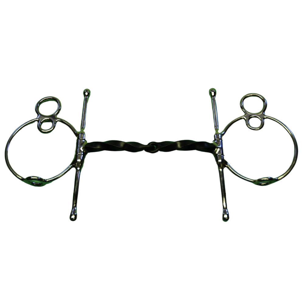 Full cheek 3/8 Twisted Gag Curb | EquuSport Custom Saddlery
