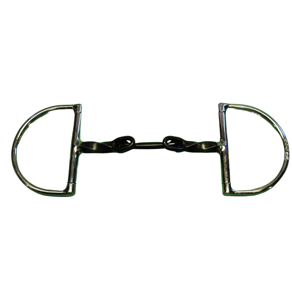 Locking Dog Bone Twisted D Ring Snaffle Bit | EquuSport Custom Saddlery