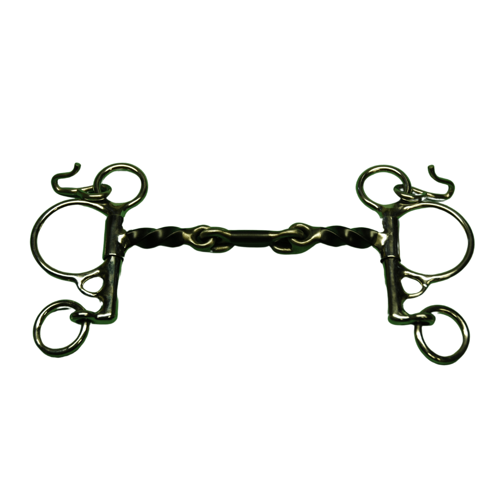 Twisted Dog Bone (French) Pelham with Locks | EquuSport Custom Saddlery